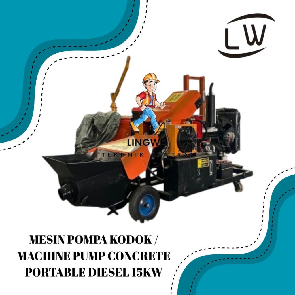 Jual MESIN POMPA KODOK / MACHINE PUMP CONCRETE PORTABLE DIESEL 15KW ...