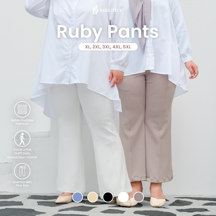 Jual Bibigsize - Ruby Pants | Bawahan Celana Cutbray Flare Bigsize Jumbo | Shopee Indonesia
