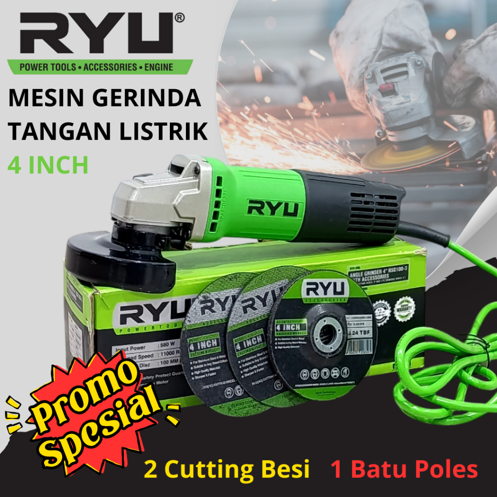 Jual RYU Mesin Gerinda Tangan Gurinda Tangan Listrik 4 inch RSG 100-3 ...