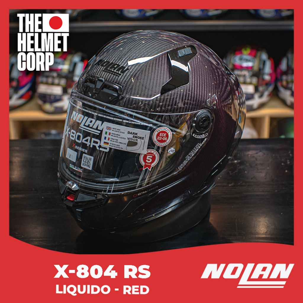 Jual NOLAN X804RS ULTRA CARBON LIQUIDO RED FULL FACE HELMET CARBON ...
