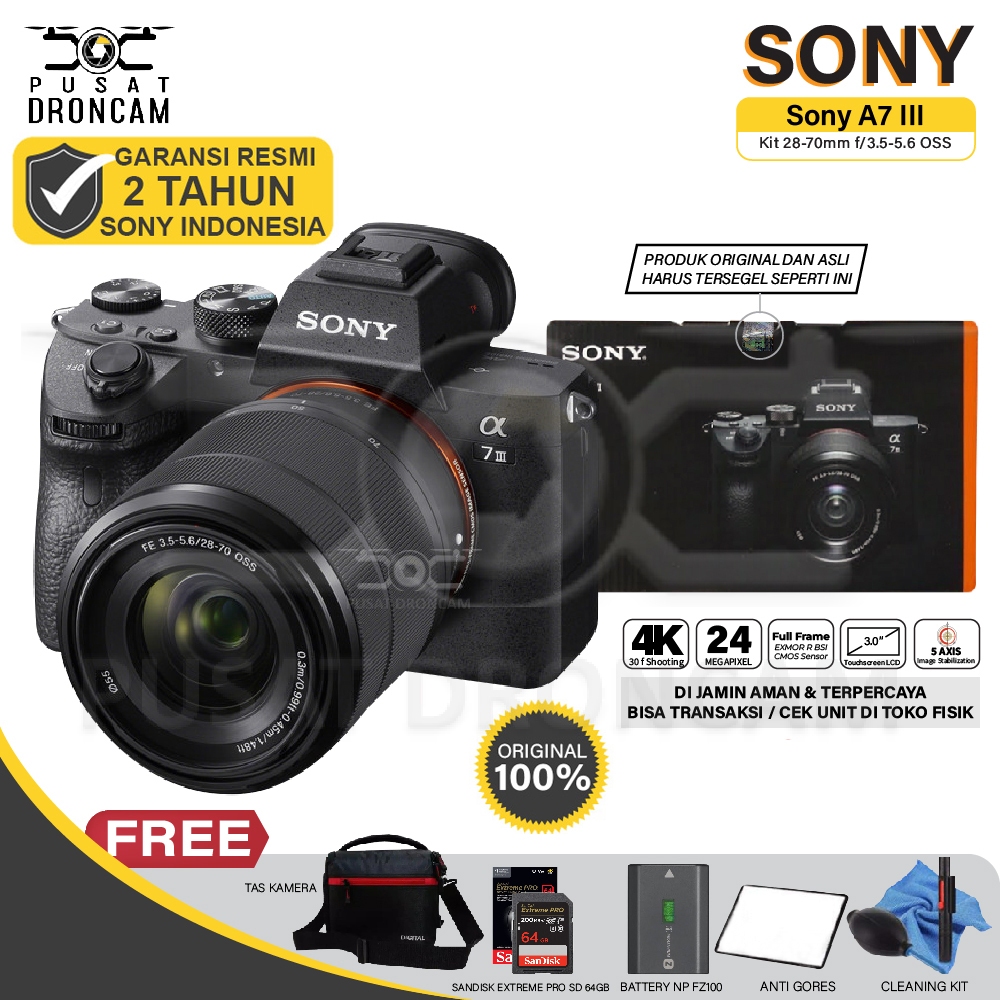 Jual Sony Alpha A7 Mark III Kit FE 28-70mm / Body Only Mirrorless Camera - A7 M3 - A7 MIII ...
