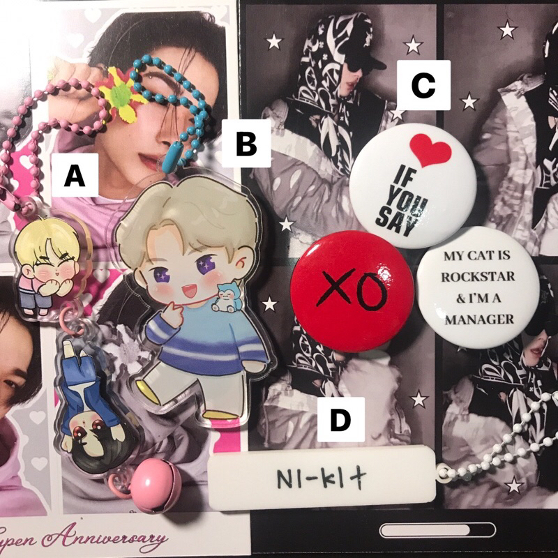 Jual [PRELOVED] Keychain and Pin Button Ni-ki Enhypen | Shopee Indonesia