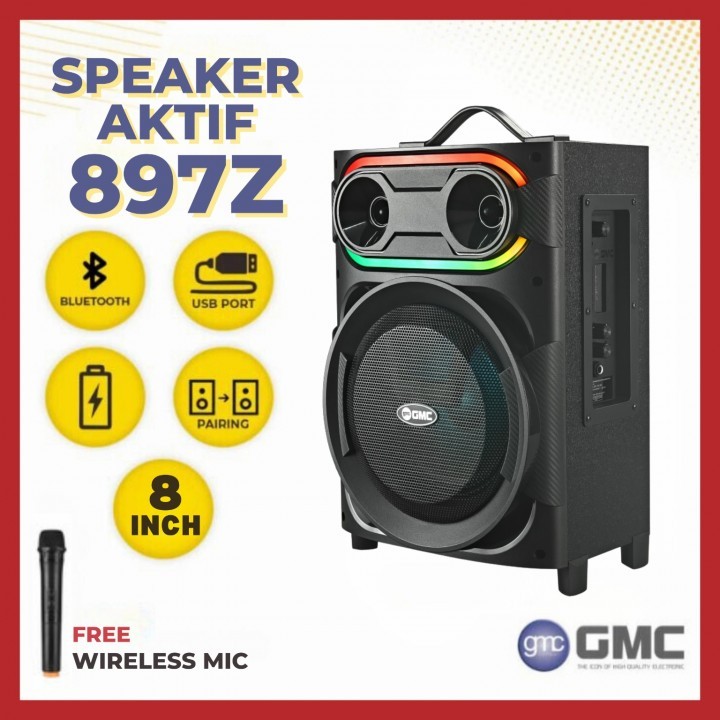 Jual SPEAKER GMC 897Z BLUETOOTH ( 8 Inch ) | Shopee Indonesia