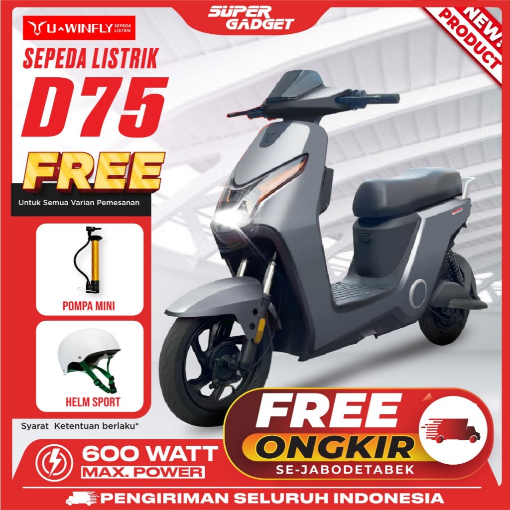 Jual UWINFLY D75 Sepeda Listrik 48V/12AH Garansi Resmi | Shopee Indonesia