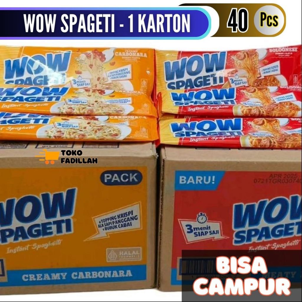 Jual WOW Spageti Instan 1 Dus (40 pcs) - Carbonara, Bolognese & Aglio Olio | Shopee Indonesia