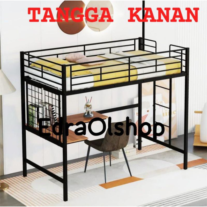 Jual Promo!!! Loft Bed Ranjang Tanpa Kursi Besi kotak 120 x 200 Kolong ...