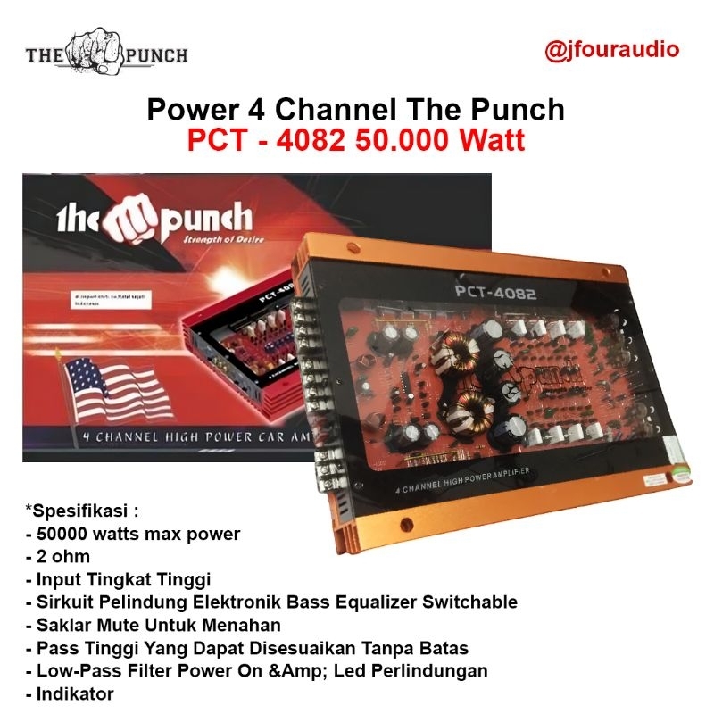 Jual Power Amplifier 4 Channel The Punch PCT-4082 | Shopee Indonesia