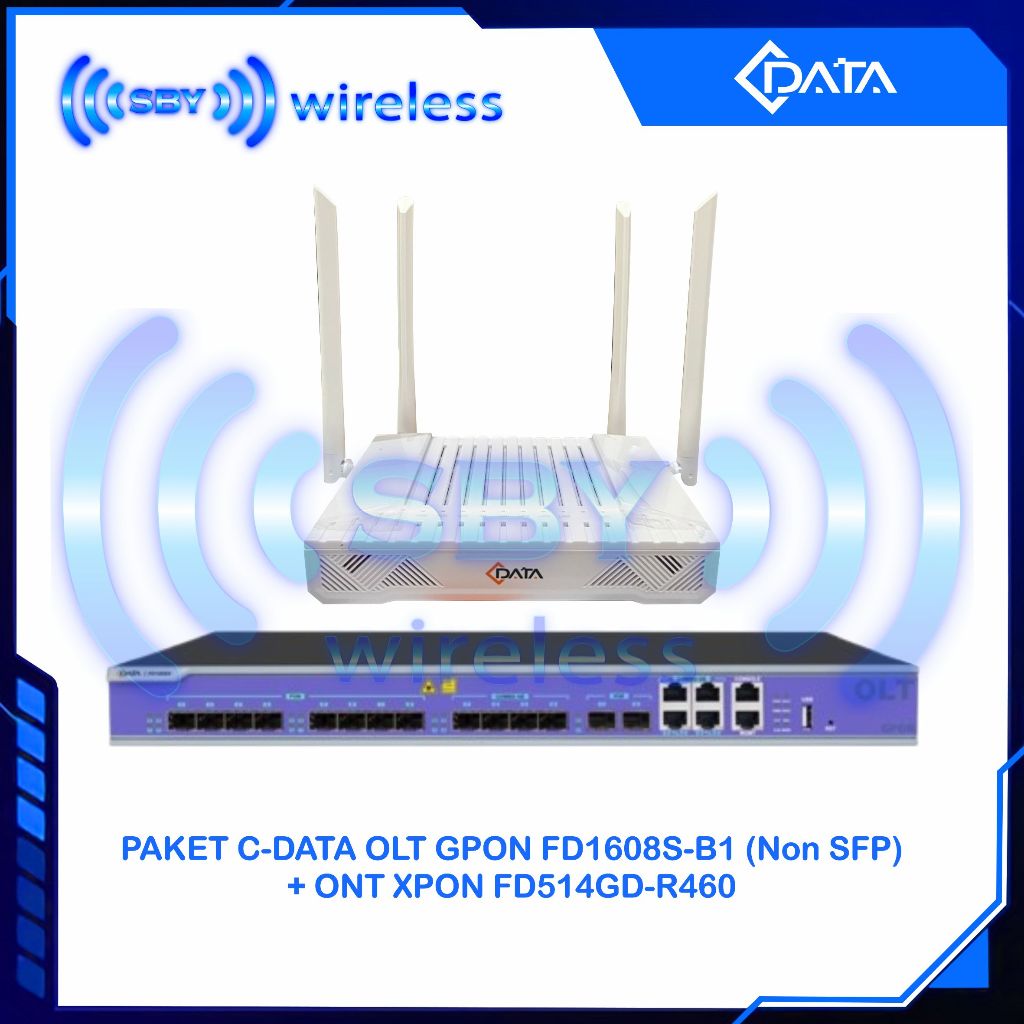 Jual PAKET C-DATA FD1608S-B1-PDX0 OLT GPON (Non SFP) With CDATA FD514GD-R460 ONT ONU XPON (OLT 8 ...