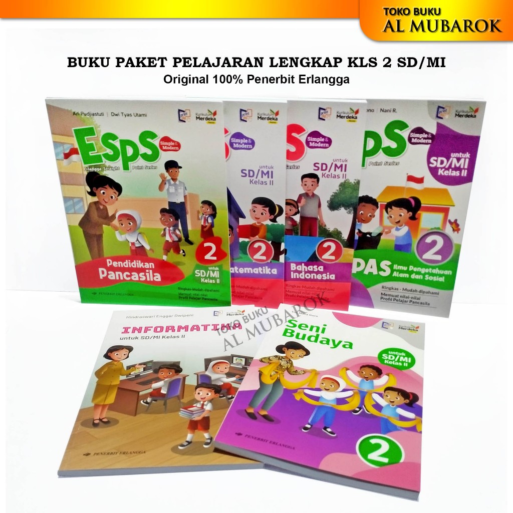 Jual Ori Erlangga - Buku Paket Pelajaran Sekolah Lengkap ESPS Kelas 2 Kls II SD MI Kurikulum ...