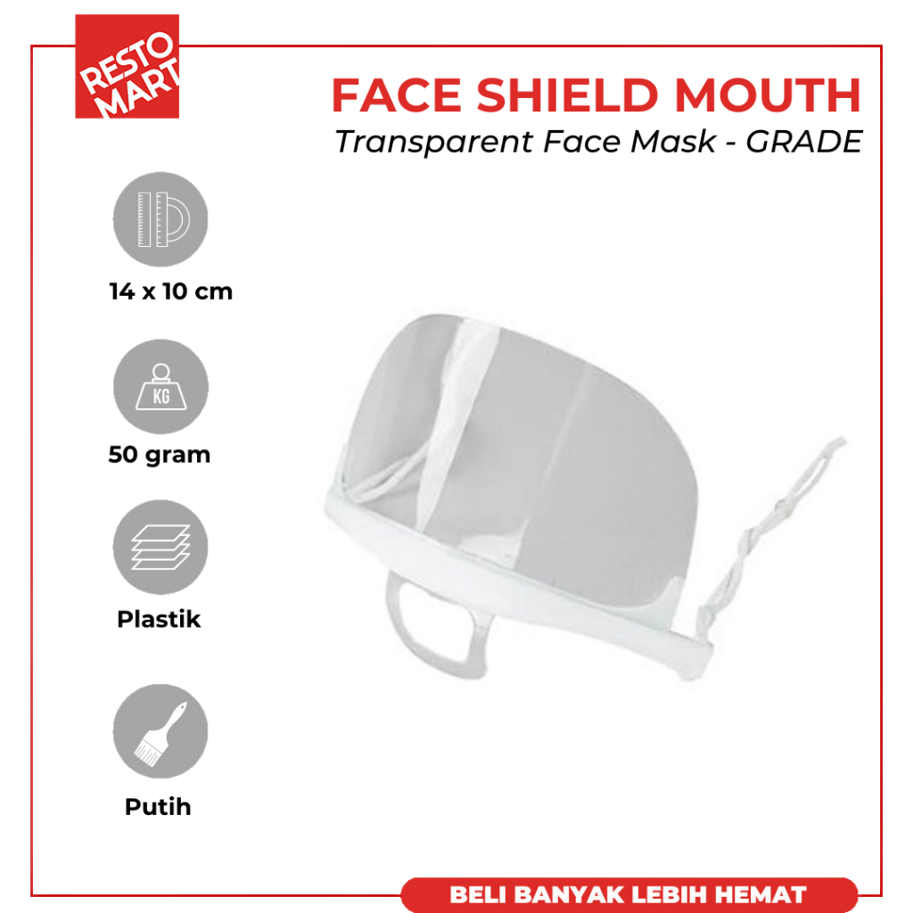 Jual Face Shield Mouth / Masker Plastik Penutup Mulut / Transparent ...