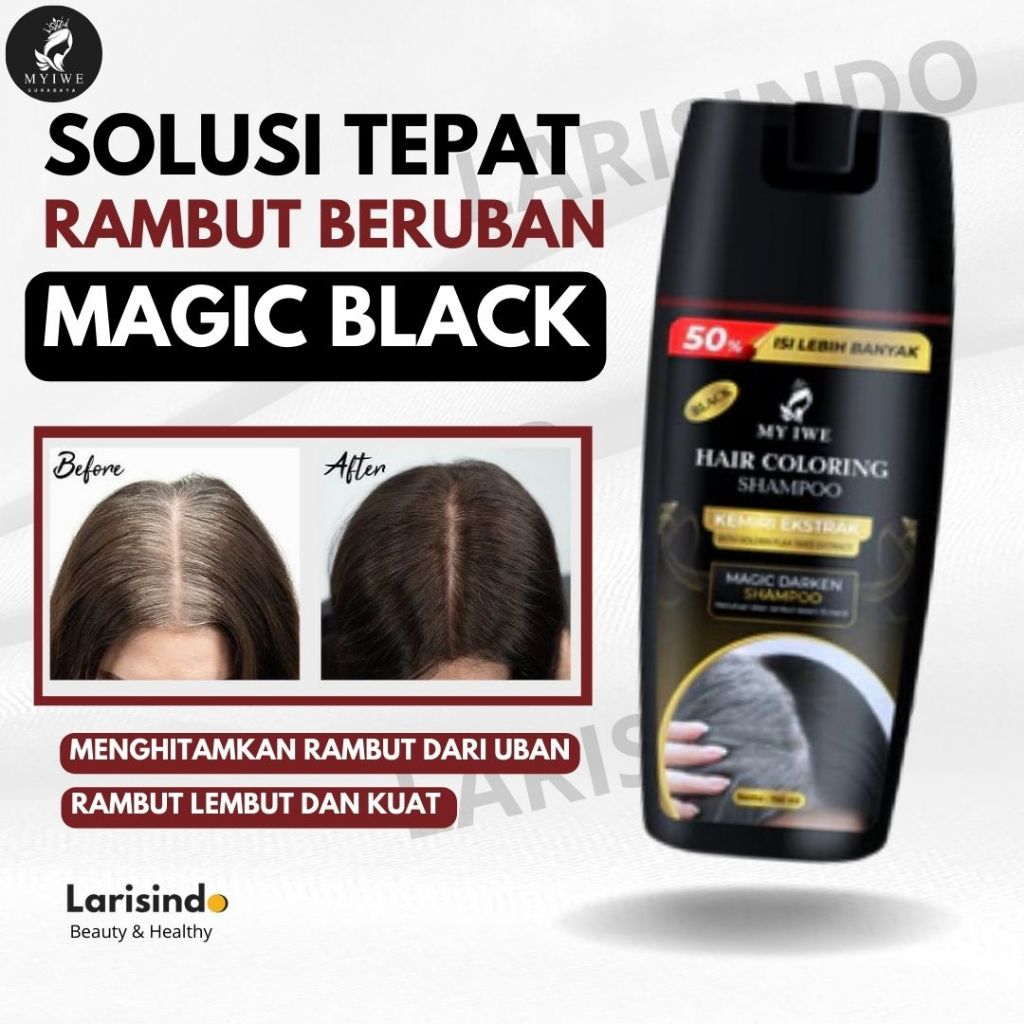 Jual MY IWE Hair Coloring Shampo - Shampoo Black Herbal Natural ...
