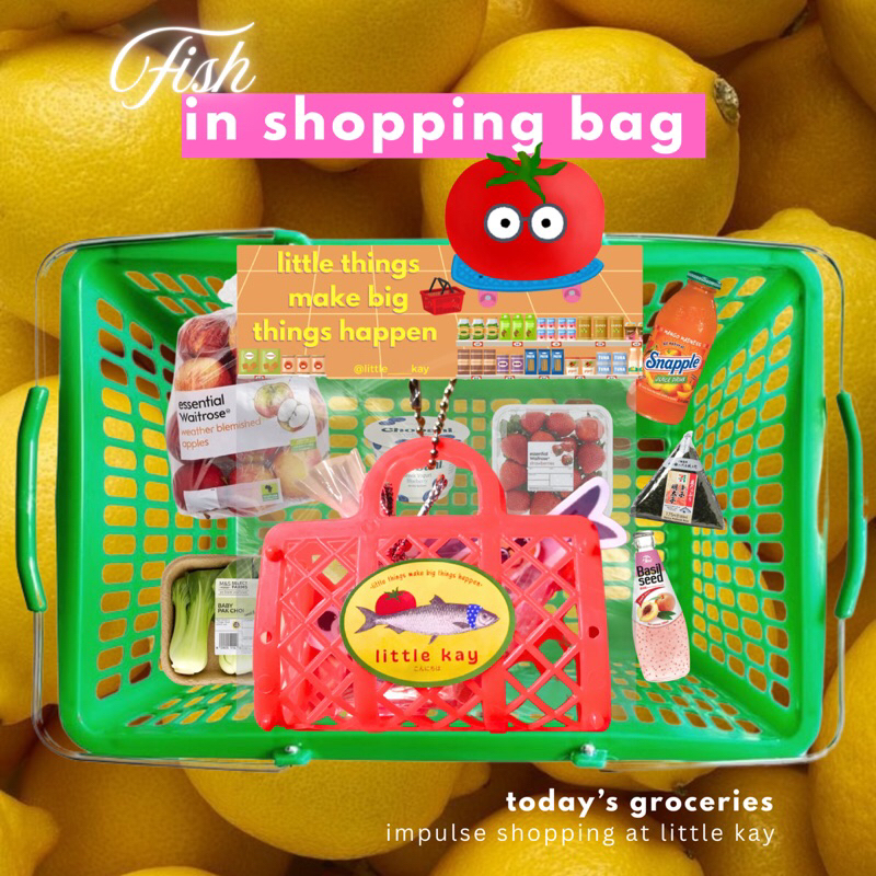 Jual gantungan ikan dalam tas belanja (fish in shopping bag) read desk ...