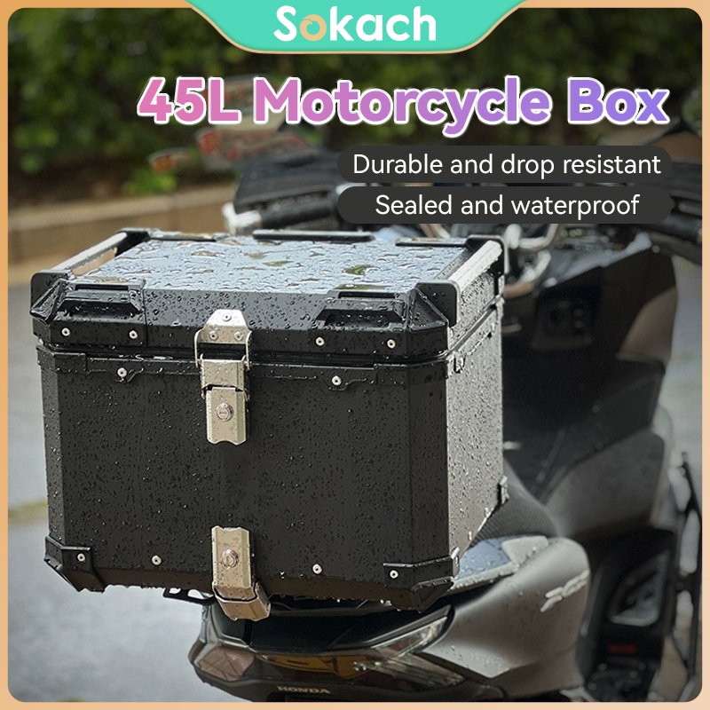 Jual Box Motor 45L Box Belakang Motor Tahan Air Kotak Penyimpanan Kotak ...