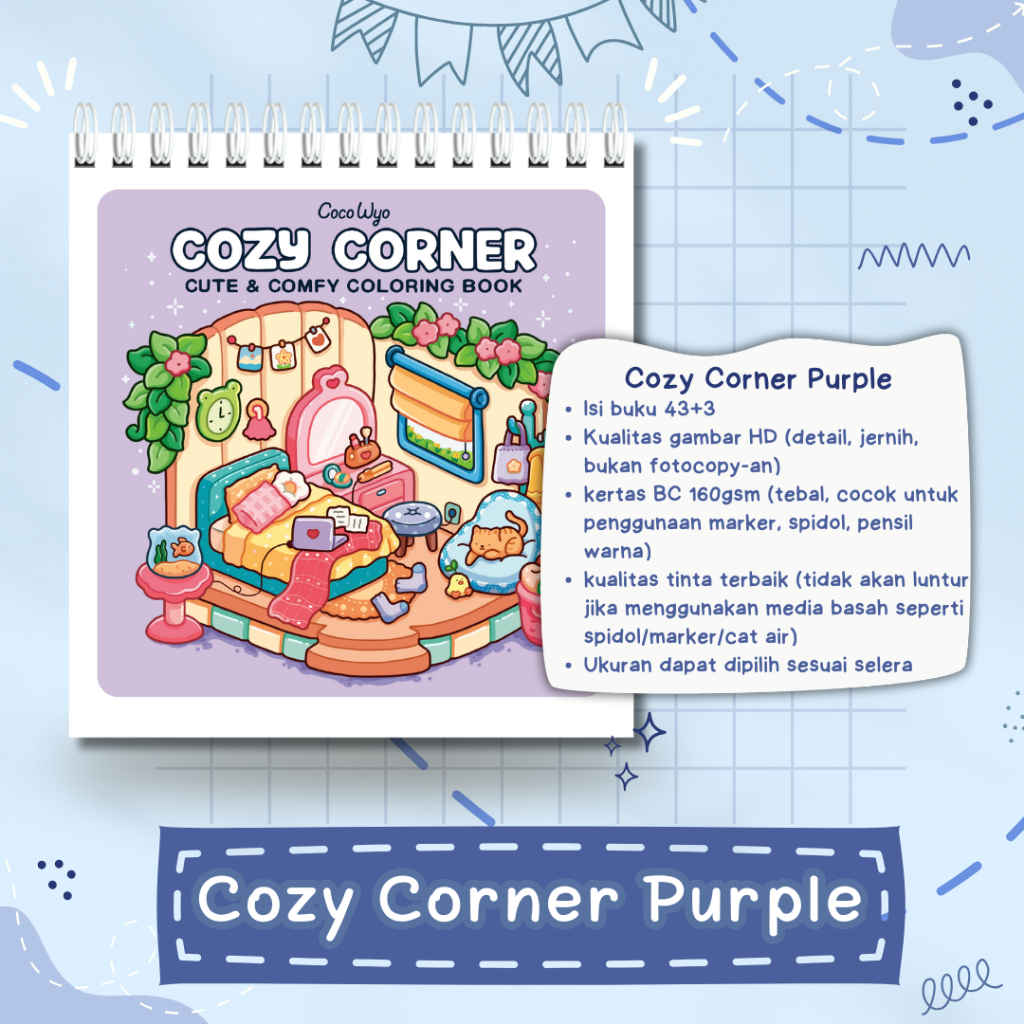 Jual Coco Wyo Cozy Corner Purple Cute And Comfy Coloring Book | Shopee ...