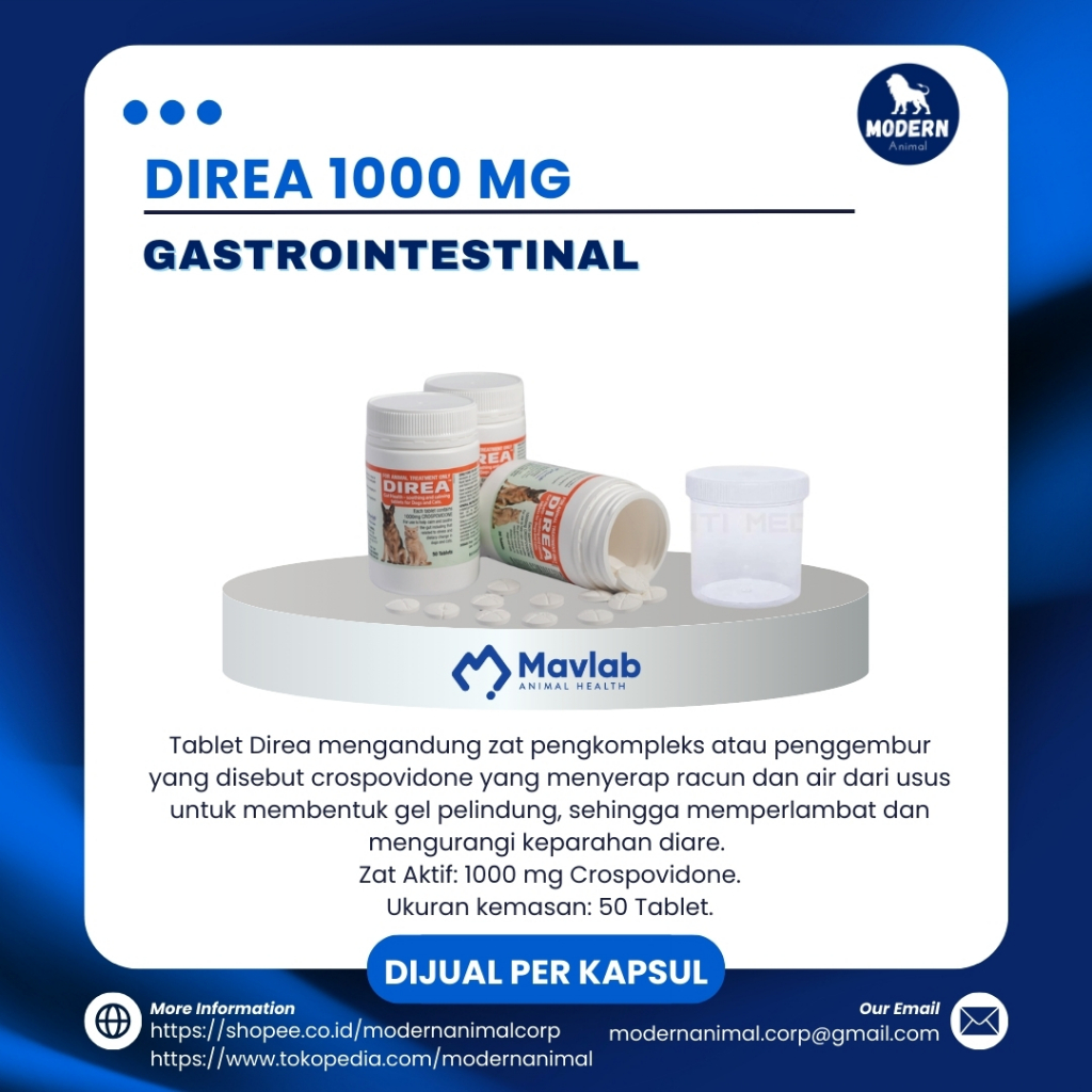 Jual DIREA - Tablet Anti Diare Kucing dan Anjing (DIJUAL PER KAPSUL ...