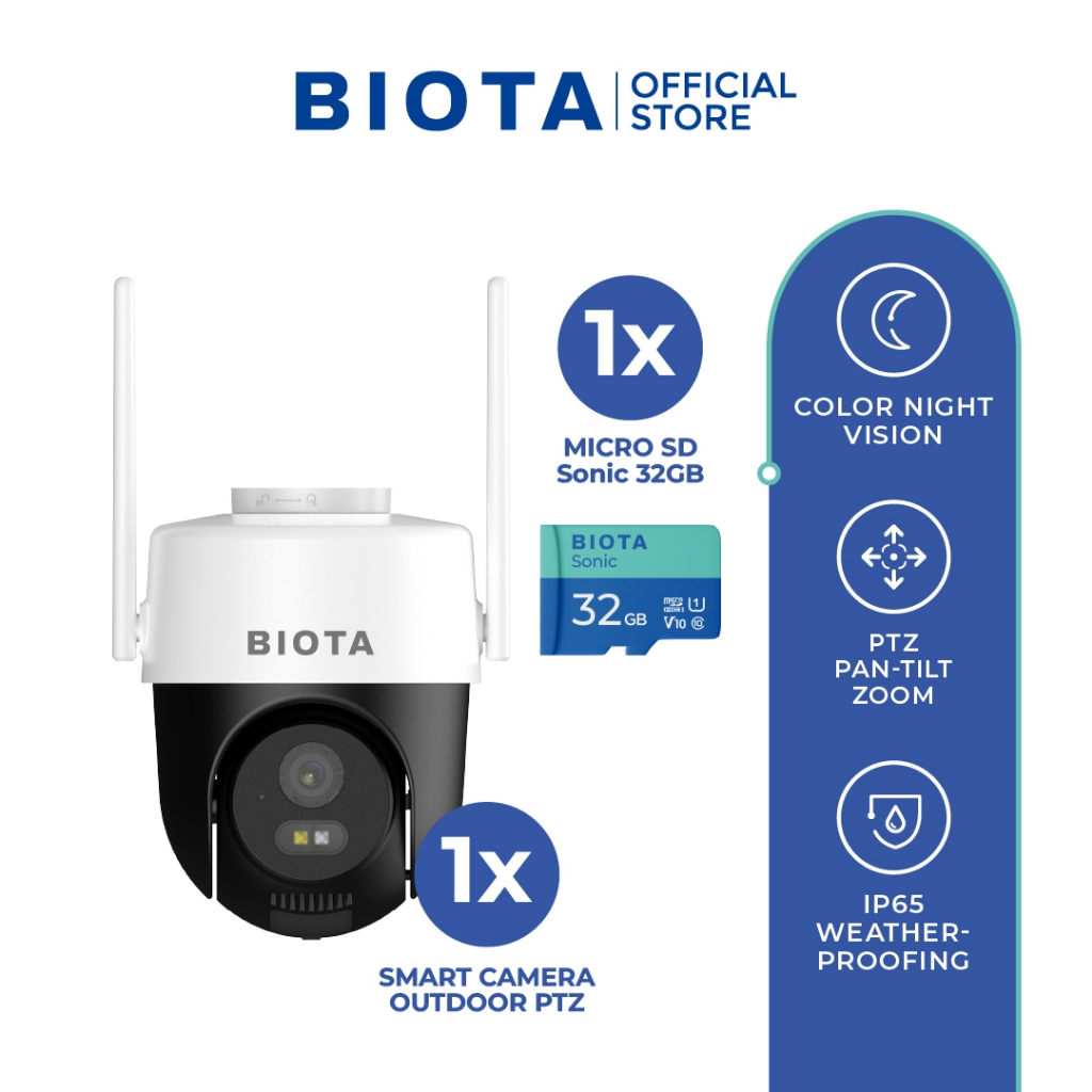 Jual BIOTA Bundling Smart Camera Outdoor PTZ - Kamera CCTV Wifi Outdoor ...