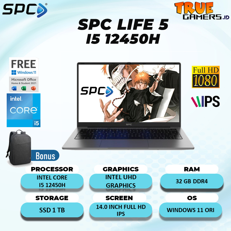 Jual Laptop Murah SPC Life 5 Intel Core i5 12450H 32GB 1TB Windows 11 ...