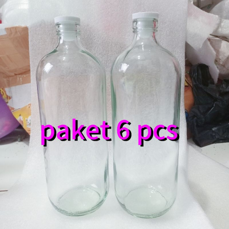Jual Botol kaca Botol Bensin Baru 1liter Botol kaca 1000ml 6 PCs Botol ...