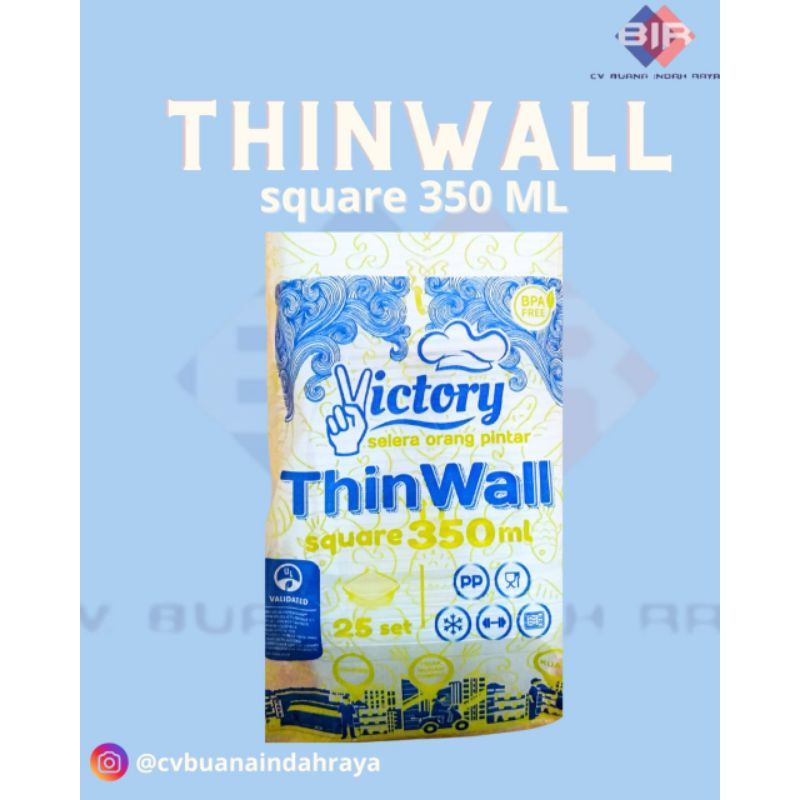 Jual Thinwall SQ Victory Ukuran 350 ml 1 Pack Isi 25 Pcs Tahan Panas ...