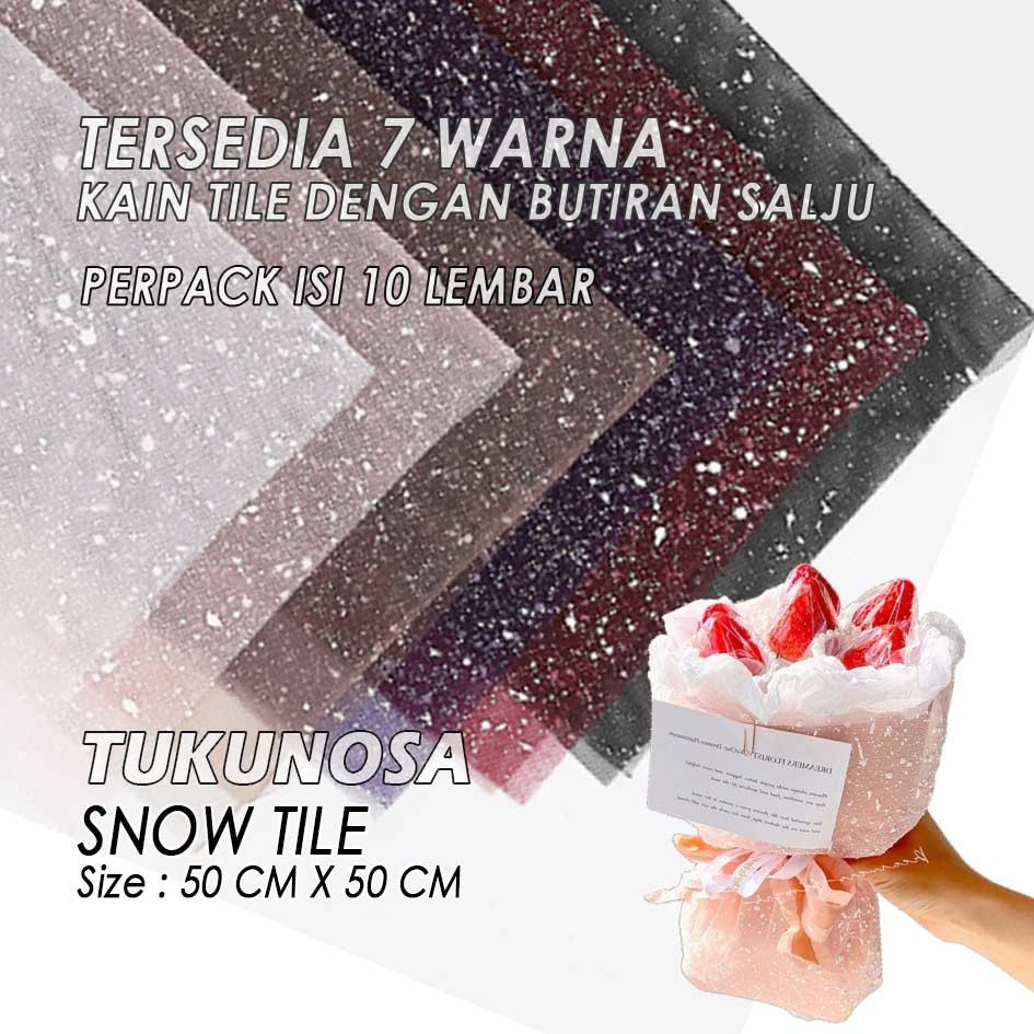 Jual [PACK] FLOWER WRAPPING MESH SNOW TILE 10 lembar - JARING SALJU ...