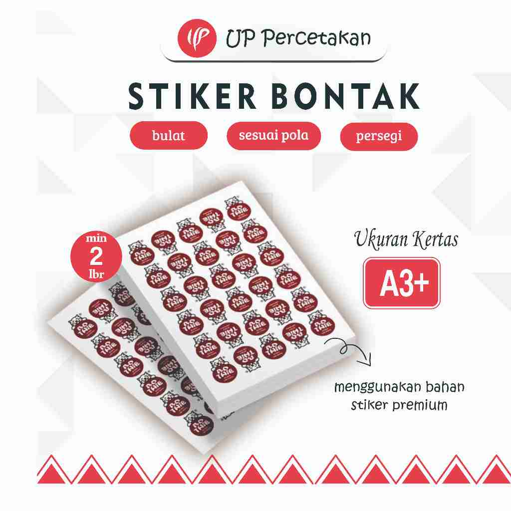 Jual Cetak STIKER BONTAK / CHROMO termurah A3+ Bisa cutting Kisscut ...