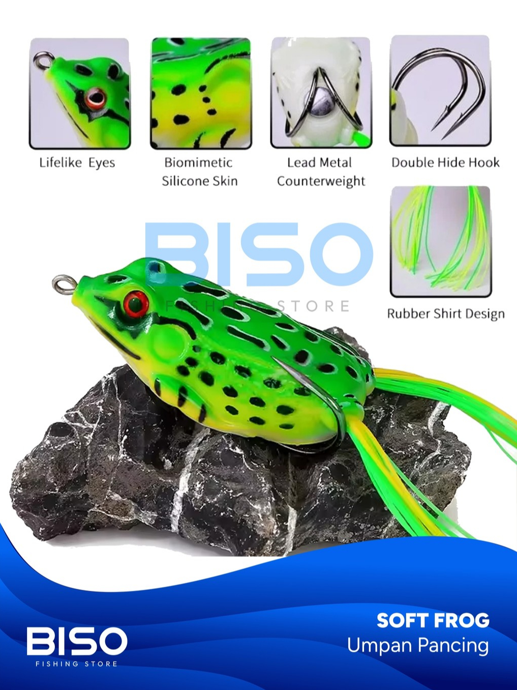 Jual BISO Soft Frog Soft Lure Umpan Pancing Kodok Tiruan Katak Casting ...