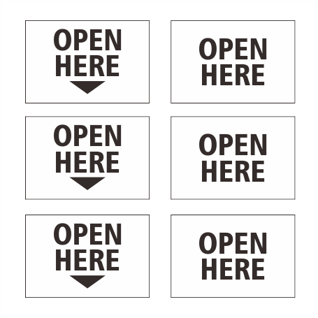 Jual Stiker Open Here Stiker Buka Disini Persegi Warna Putih Hitam ...