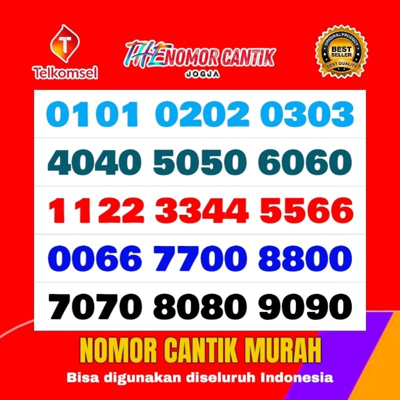 Jual Nomor Cantik Telkomsel Simpati 4G/5G/LTE TELKOMSEL 8880/7788/8989/0202 (S-E002) | Shopee ...