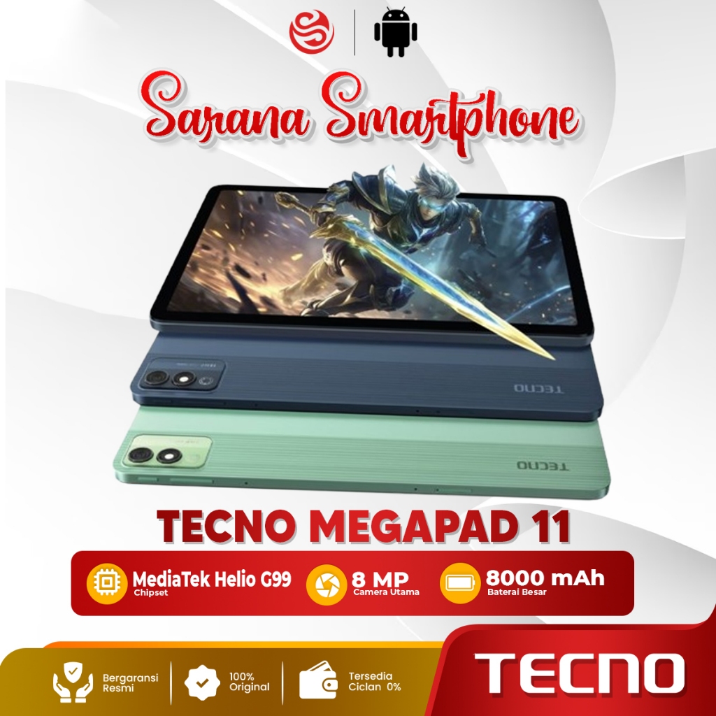 Jual Tecno Megapad 11 4G LTE 8+8/128GB 8+8/256GB TAB Tablet Gaming ...