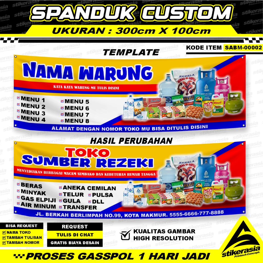 Jual CETAK SPANDUK WARUNG SEMBAKO CETAK BANNER CUSTOM WARUNG SPANDUK ...