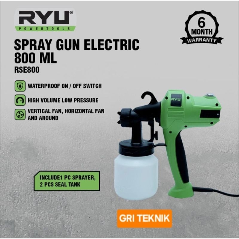 Jual RSE800-1 !!! SPRAY GUN ELECTRIC RYU 800 ML / ALAT SEMPROT CAT ...
