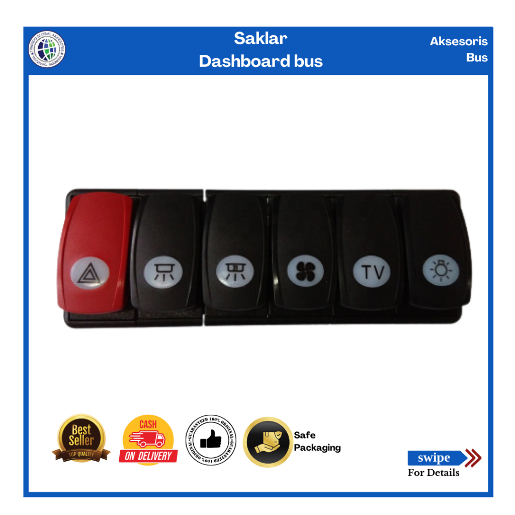 Jual Saklar Panel Dashboard (AP MERAH)/Saklar Bus Adiputro | Shopee ...