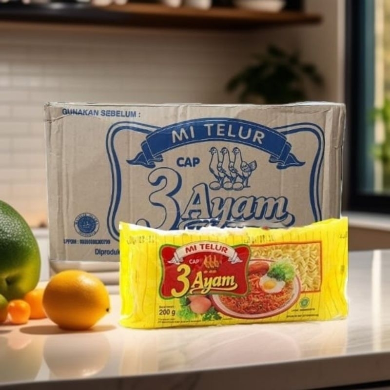 Jual Mie Telur Cap 3 Ayam 200gr 1 DUS (isi 40 pcs) | Shopee Indonesia