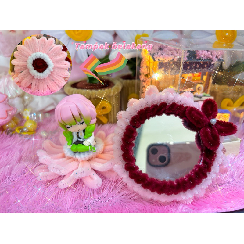 Jual Cermin bunga aesthetic ( bisa custome warna ) | Shopee Indonesia