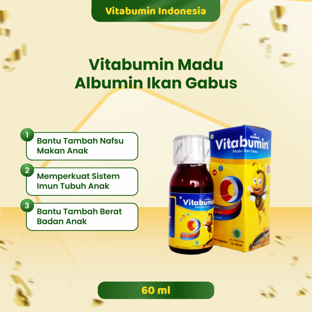 Jual Vitabumin 60ml - Madu Penambah Nafsu Makan Anak - Madu Albumin Ikan Gabus | Shopee Indonesia