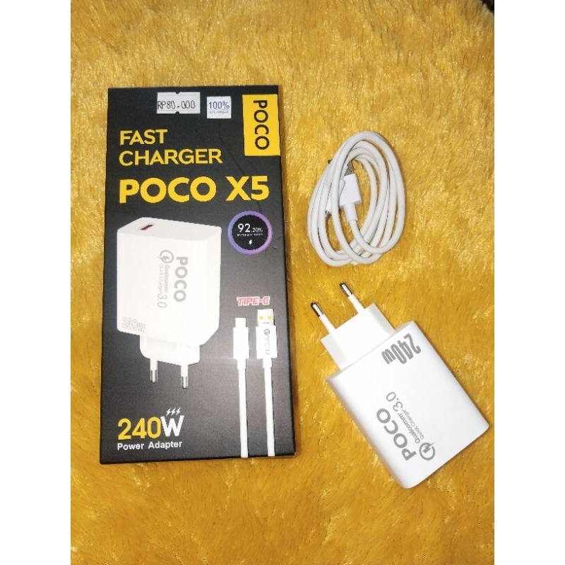 Jual CHARGER POCO ORIGINAL POCO X5 SUPER VOOC 240W ADAPTOR+KABEL DATA ...