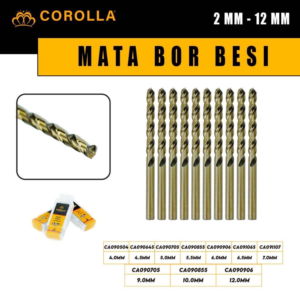 Jual Corolla Mata Bor Besi Baja Gold Twist Drill Titanium 10mm-12mm ...