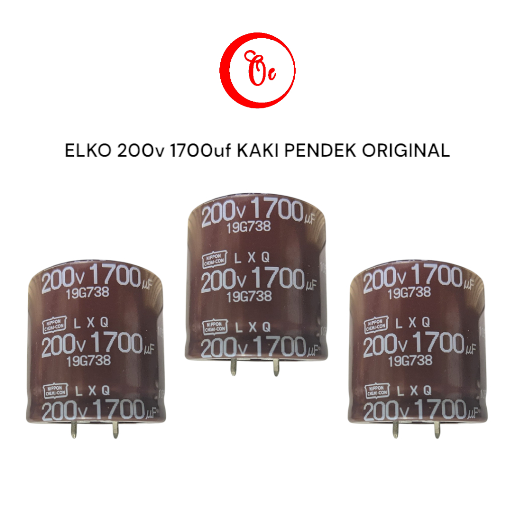 Jual ELKO 200v 1700uf ELCO 1700uf 200v KAKI PENDEK ORIGINAL | Shopee Indonesia