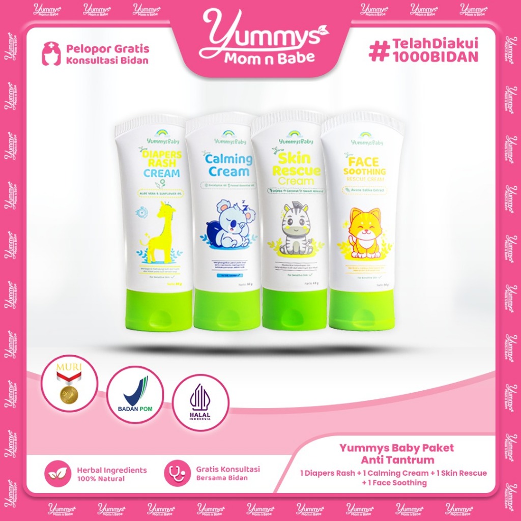 Jual YummysBaby PAKET ANTI TANTRUM | Paket 4 Baby Cream (Diapers Rash ...