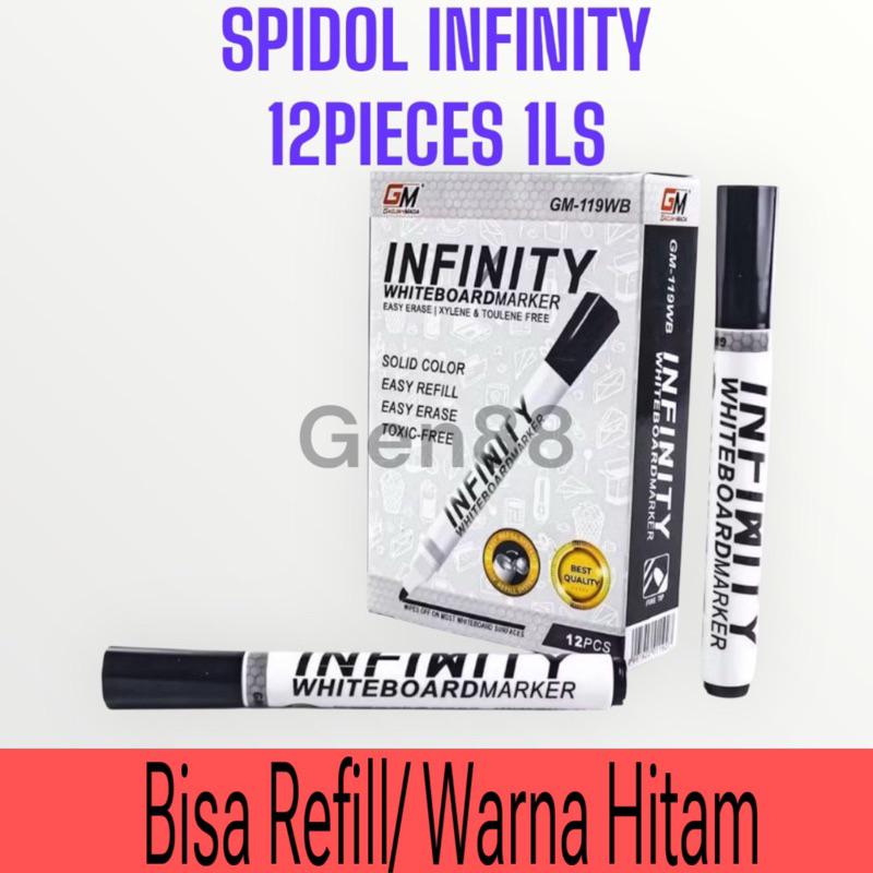 Jual SPIDOL permanent marker black 1 lusin/ spidol hitam/ spidol ...
