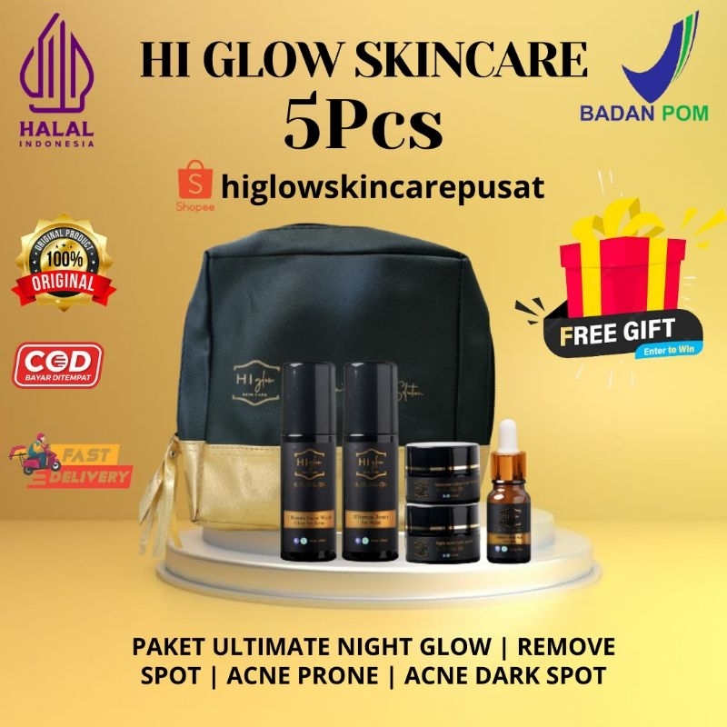 Jual PAKET ULTIMATE HI GLOW SKINCARE(ACNE DARK SPOT/ACNE PRONE/NIGHT ...