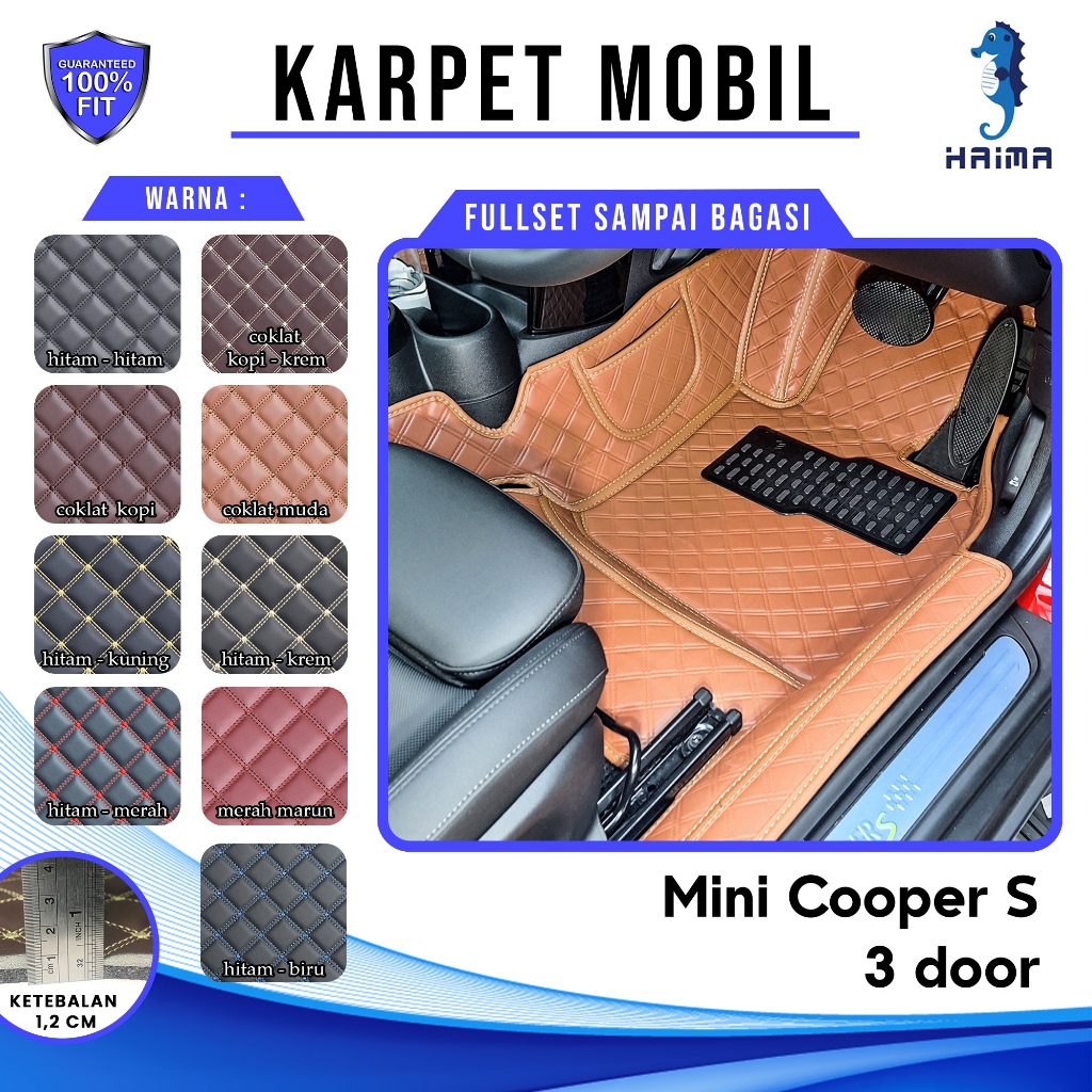 Jual Karpet Haima Mobil Mini Cooper S3 Door Tahun 2018 Fullset Bagasi ...
