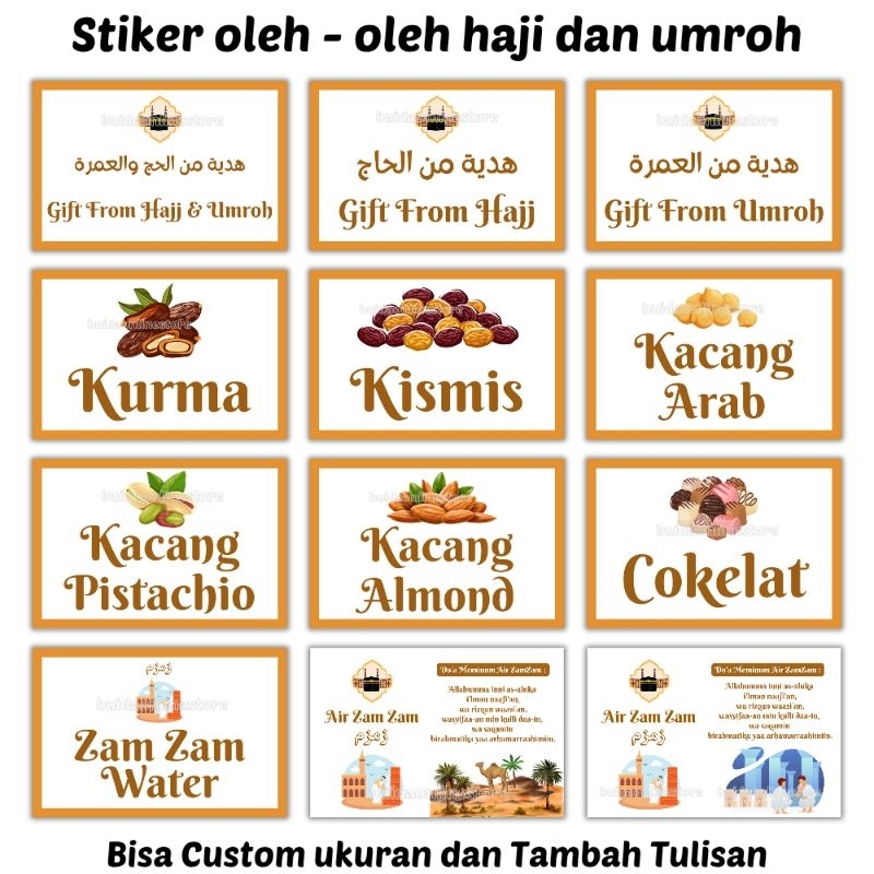 Jual stiker sticker label oleh oleh haji umroh gift from hajj umrah ...
