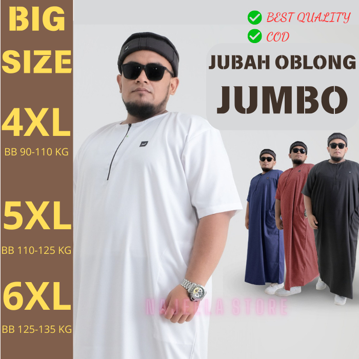 Jual Gamis Jubah Oblong Kabiro Jumbo Big Size Ukuran Besar 4XL, 5XL ...