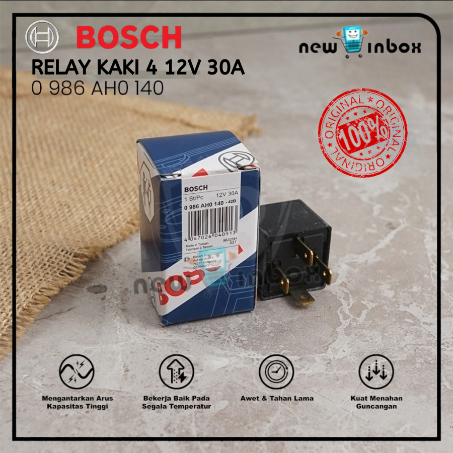 Jual Relay BOSCH Original Kaki 4 12V 30A Ampere Relay Rilei Riley ...