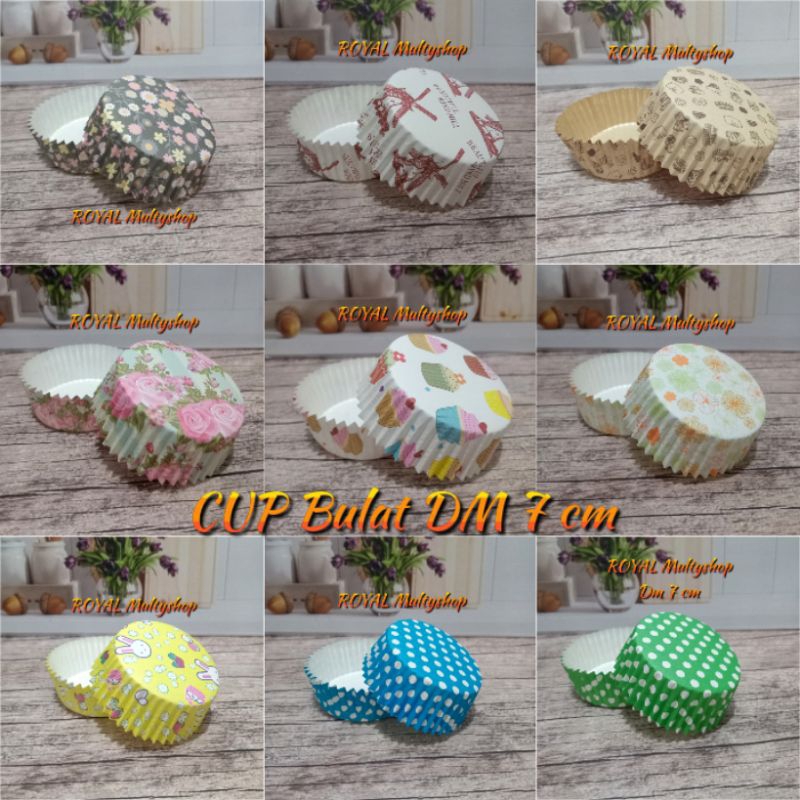 Jual (ISI 50 PCS )Cup roti laminasi BUlat DM 7 CM ( VARIAN MOTIF ...