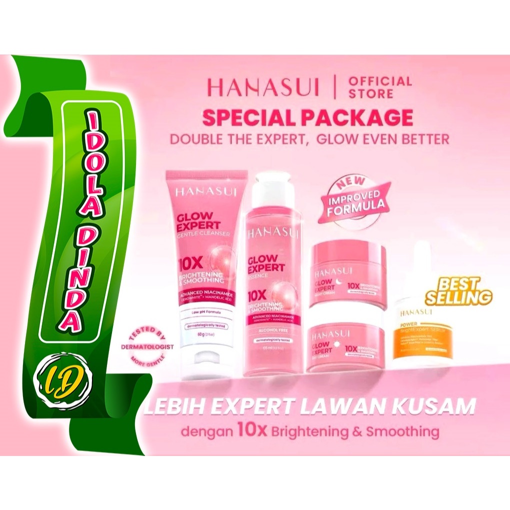 Jual HANASUI SKINCARE - PAKET GLOW EXPERT 5 in 1 (PINK) - Kemasan Pouch ...