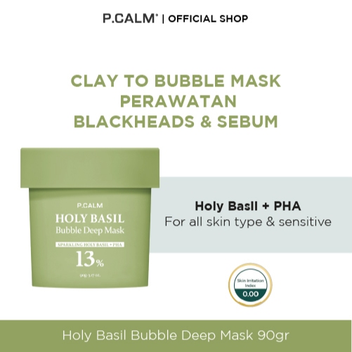 Jual P.CALM Holy Basil Bubble Deep Mask 90g | Holy Basil & Carbonated ...