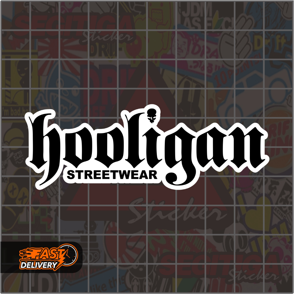 Jual Sticker BRAND HOOLIGANS STREETWEAR Ukuran 10x3.5 Cm | Shopee Indonesia