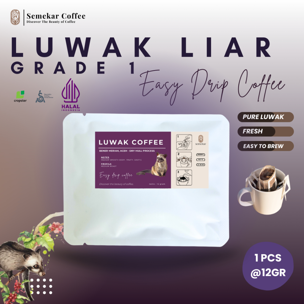 Jual Semekar Coffee - Kopi Drip Bag Luwak Arabica Specialty 1 pcs/set ...